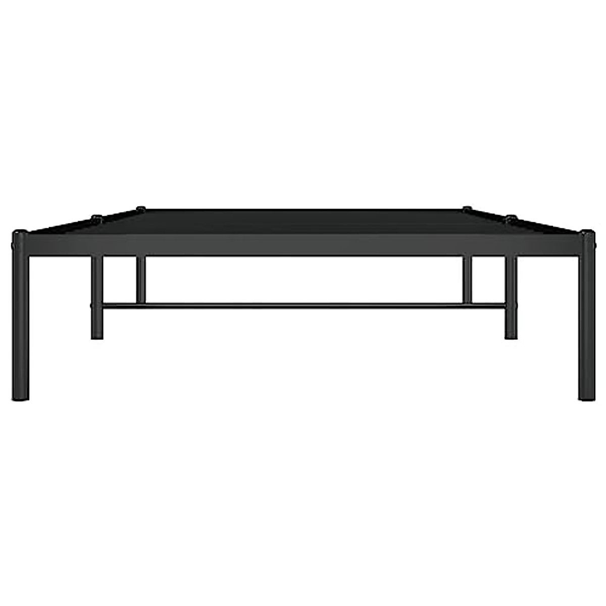 vidaXL Single Bed - Industrial Style - Robust Metal Bed Frame with Metal Slats and Center Legs - Black, Steel, with Extra Underneath Space