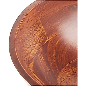 Lipper International Cherry Finished Wavy Rim Beechwood Serving Bowl for Fruits or Salads, Matte, Small, 7.5" x 7.25" x 3", Single Bowl, 30.43Fl oz