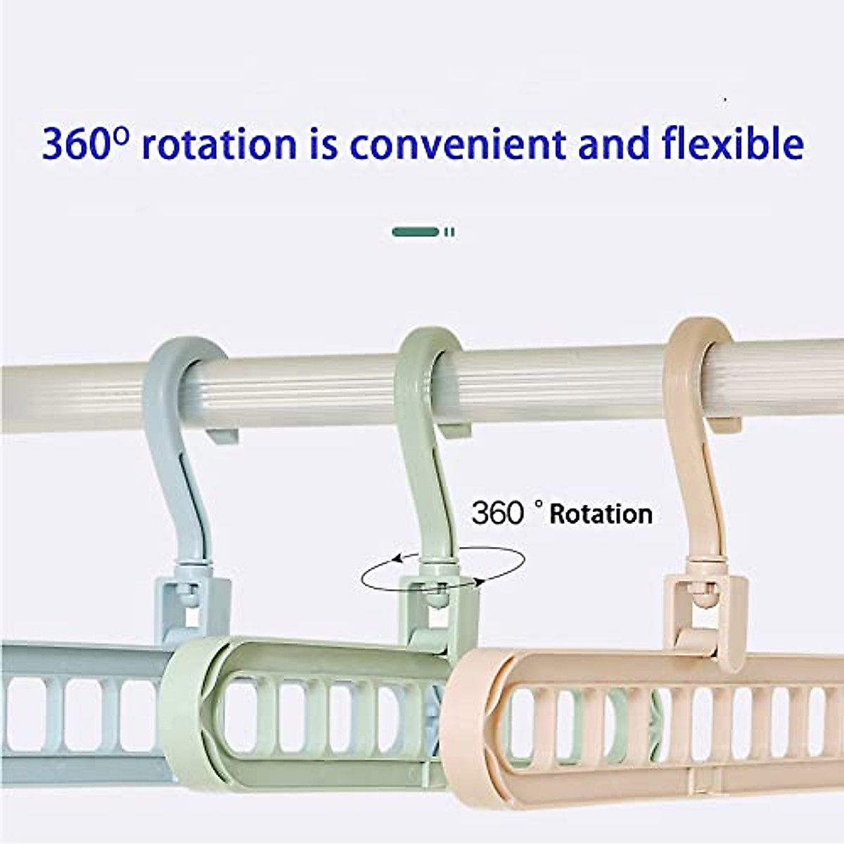 8pcs Magic Hanger Connector Multi-Functional Horizontal and Vertical Hanging Clothes 9 Jack 360 Degree Rotation New Space-Saving Hanger Stacking Easy Storage of Heavy Clothing