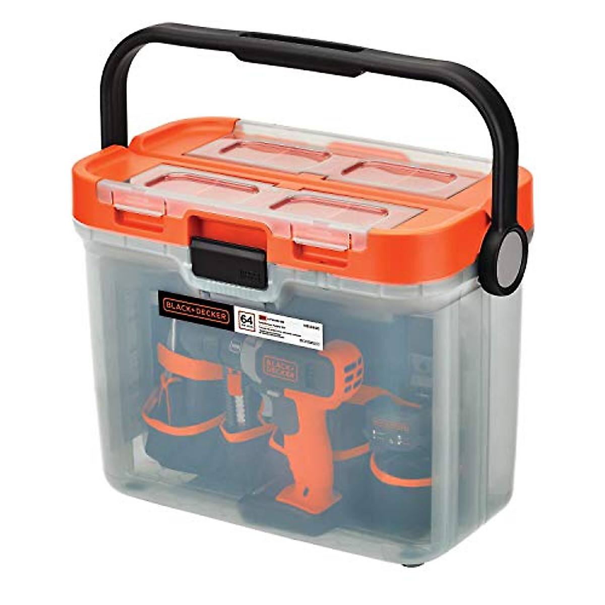 BLACK+DECKER 20V MAX Drill with Home Tool Kit, 66-Piece (BCKSB62C1)