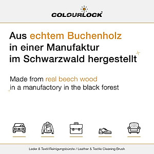 Colourlock Leather & Textile Cleaning Brush | Clean Leather, Textile and Alcantara | for Cars, Furniture, Apparel, Shoes, Bags and Accessories (Brown, 1 Brush)