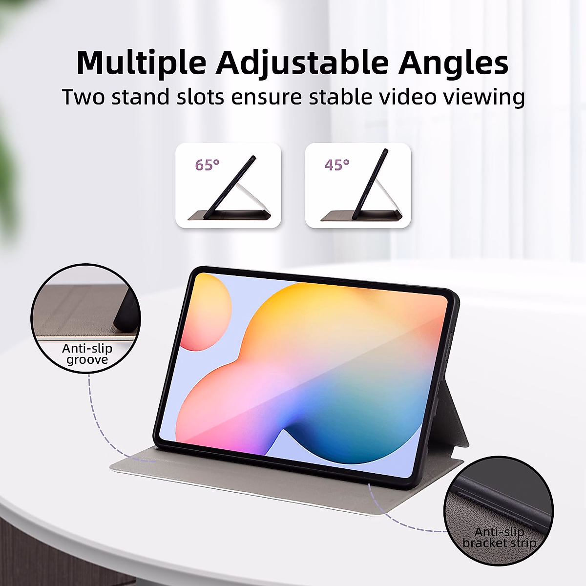 Nuouxoco Case for Samsung Galaxy Tab S6 Lite 10.4-inch Tablet 2020/2022/2024 (Model:SM-P610/P613/P615/P619) for Girls Women Multi-Angle Viewing Stand Cover Auto Wake/Sleep, Purple Flower