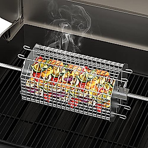 onlyfire Universal Octagonal Tumble Rotisserie Basket, Flat Spit Rotisserie Grill Basket Fits for 1/2 Inch Hexagon, 3/8 Inch Hexagon, 3/8 Inch Square, 5/16 Inch Square Spit Rods