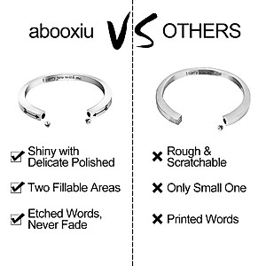 abooxiu Urn Bracelet for Ashes for Women Men Mantra Cuff Bangle Memorial Cremation Jewelry Stainless Steel Keepsake - Customize Available