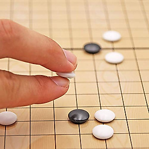 Medium Magnetic 19x19 Go Chess Set Game 11Inch/28cm Portable with Single Convex Plastic Stones and Go Board Classic Chinese Strategy for Kids & Adult