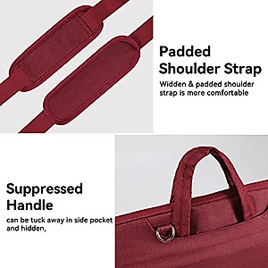 Voova Laptop Bag,17 17.3 Inch Laptop Sleeve Carrying Case Slim Computer Messenger Shoulder Briefcase with Strap Compatible with MacBook Pro/New Razer Blade Pro 17 Dell Asus Acer Hp Notebook,Wine Red