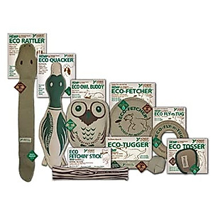 Honest Pet Products 9" Eco-Fetcher, Fetch Dog Toy for Large Dogs Breeds, Made from Natural Durable Hemp, Interactive, Eco-friendly | Made in USA