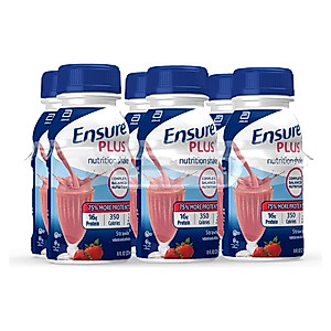 Ensure Plus Nutrition Shakes, 8oz Bottles, Strawberry 57269 (Case of 24)