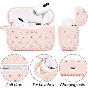 VISOOM Airpods Pro 1st Generation Case - Airpod Pro Bling Cases Cover Women 2022 Crystal TPU Hard Protective iPod Pro Wireless Charging Case Girl Keychain for Apple Airpods Pro 1
