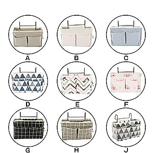 SUGN Bedside Organizer Hanging with Metal Hooks, Bunk Bed Storage for Top Bunk Dormitory Bedside Storage for Books Phones,etc(B)