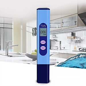 TDS Tester, Electronic Water Meter with 0-9990 PPM Measurement Range Portable for The aquaculture Industry, Swimming Pools, Household tap Water Quality Testing (Blue)
