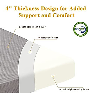 BDEUS Folding Mattress Folding Sofa 4" Breathable High-Density Foam Mattress Topper, Portable Guest Bed with Removable&Washable Cover, 75 x 25 inches