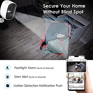 Solar Security Camera Wireless Outdoor with Solar Panel, Battery Powered 1080p WiFi Night Vision Indoor and Outdoor Motion Detection 2-Way Talk IP65 Waterproof Alarm for home security Cloud/SD Storage