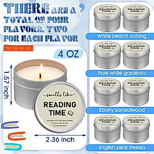 Nuanchu 8 Pcs Book Lover Candles Club Gifts 4 oz Book Scented Candle Reading Time Natural Soy Wax Candles for Book Lovers Librarian Bookish Club Gifts