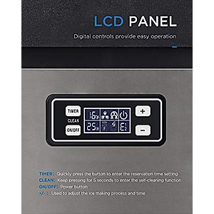 COOLLIFE Commercial Ice Maker - Produces 200lbs of Ice in 24 Hrs with 55lbs Storage Bin (200LBS/24H)