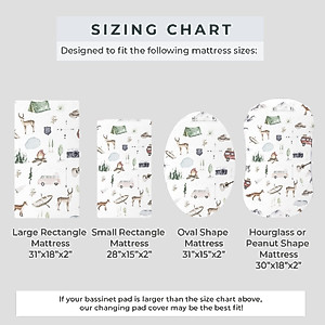 Pobibaby - 2 Pack Premium Bassinet Sheets for Standard Bassinets - Ultra-Soft Cotton Blend, Stylish Woodland Pattern, Safe and Snug for Baby (Explore)