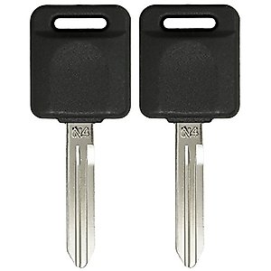 Keyless2Go Replacement for New Uncut Transponder Ignition 46 Chip Car Key for Select Maxima Rogue Sentra Altima Vehicles That Use NI04T Key (2 Pack)