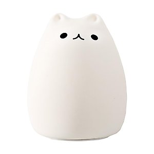 Dastling UMIRNI Cute Cat Night Light, Rechargeable Silicone LED Baby Nursery Nightlight, Color Changing Animal Lamp, Tap Sensor Control