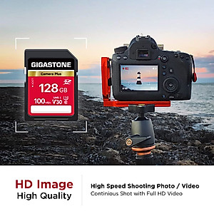 Gigastone 128GB 5-Pack SD Card, Camera Plus, V30 U3 SDXC Memory Card High Speed UHD Video Compatible with Canon Nikon Sony Panasonic Digital Camera, with 5 Mini case