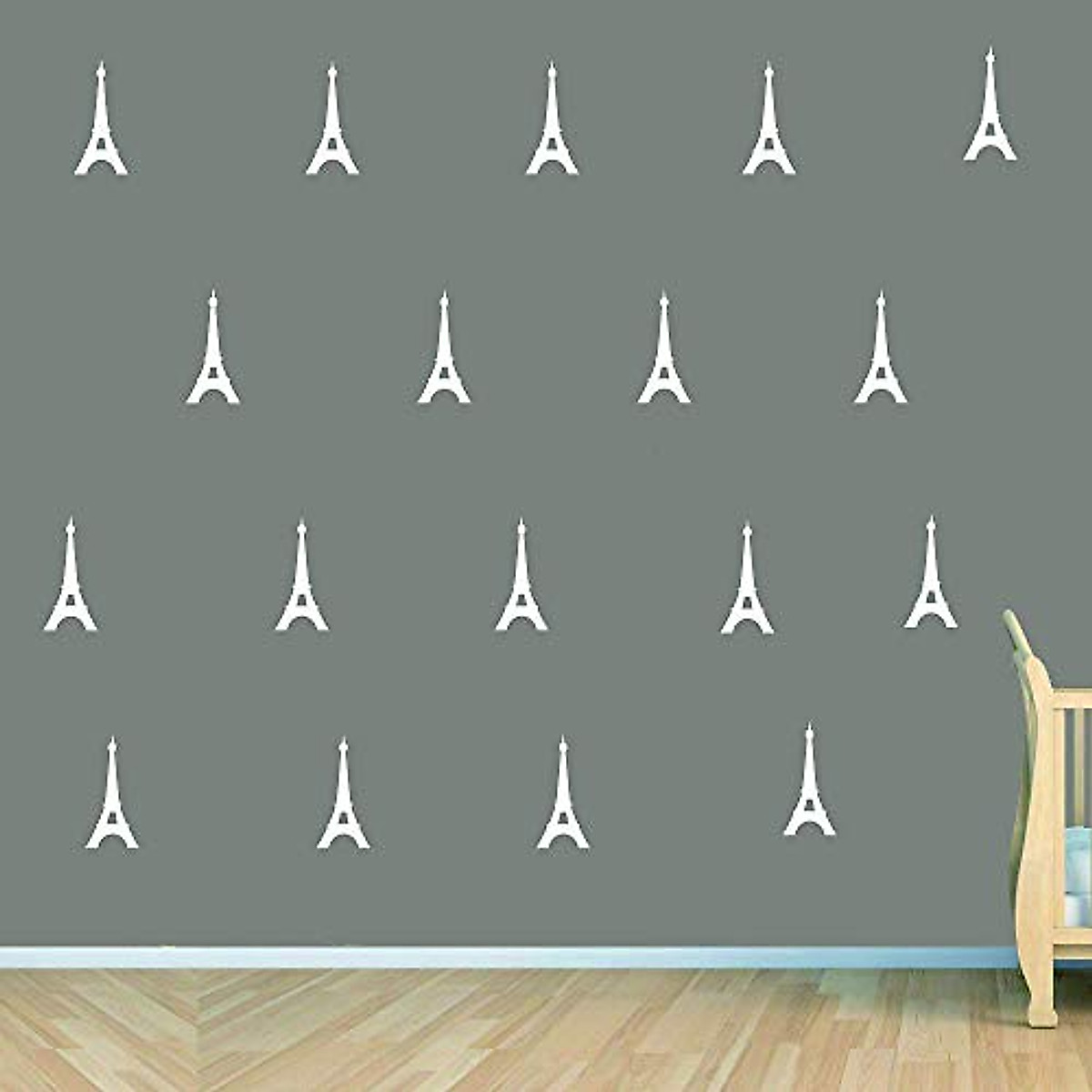 40 Pieces/Pack Eiffel Tower Pattern Wall Sticker Vinyl Home Decoration Art Decor Sticker Kids Nursery Bedroom Boy Room Wall Decor Art Adesivo Decal (White)