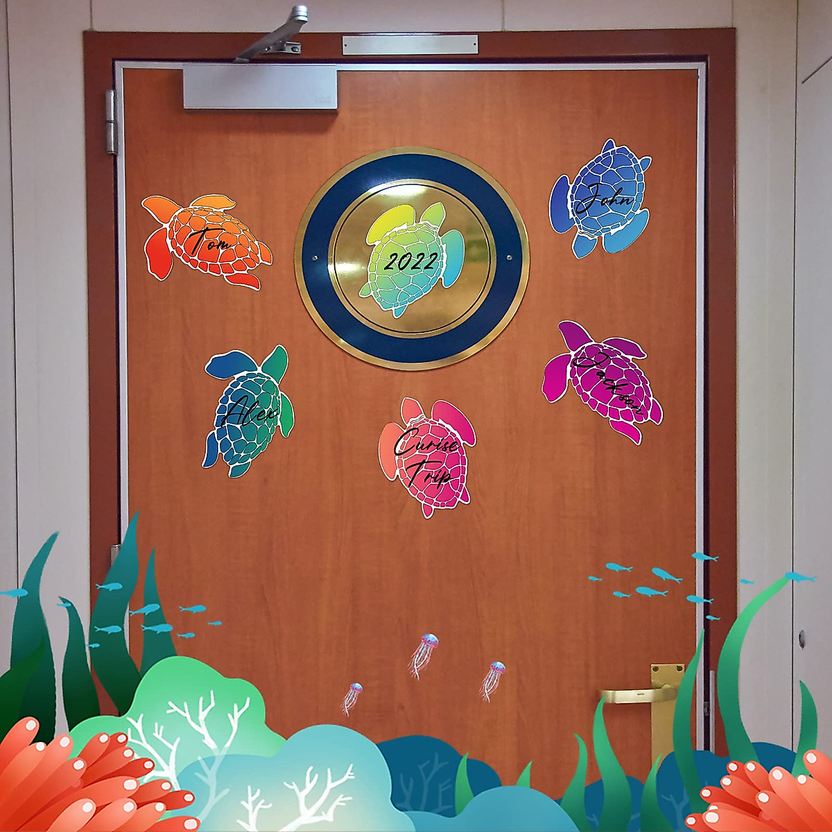 LEIFIDE 6pcs Cruise Door Decorations Magnetic Towel Animals Cruise Door Magnet Car Magnets Sticker Ocean Cruise Ship Door Decorations Funny Fridge Door Magnets Decor(Sea Turtle)