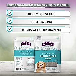 Health Extension Freeze Dried Dog Treat, Gluten & Grain-Free, Puppy Training Treats, Freeze - Dried Bison (4.5 Oz / 127 g)