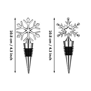 4 Pieces Snowflake Wine Stopper Decorative Christmas Wine Bottle Stopper for Keeping Wine Fresh Holiday Wedding Christmas Party Supplies (Novel Style)