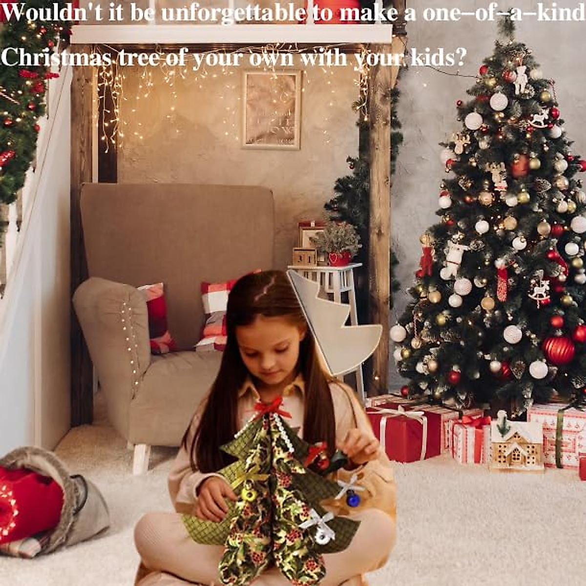 3 Pcs Fabric Christmas Tree Sewing Template,8/12/15 inch Christmas Tree Sewing Pattern Template Quilting Template,Handmade Christmas Tree Quilting Set Pattern Template,DIY Xmas Decor