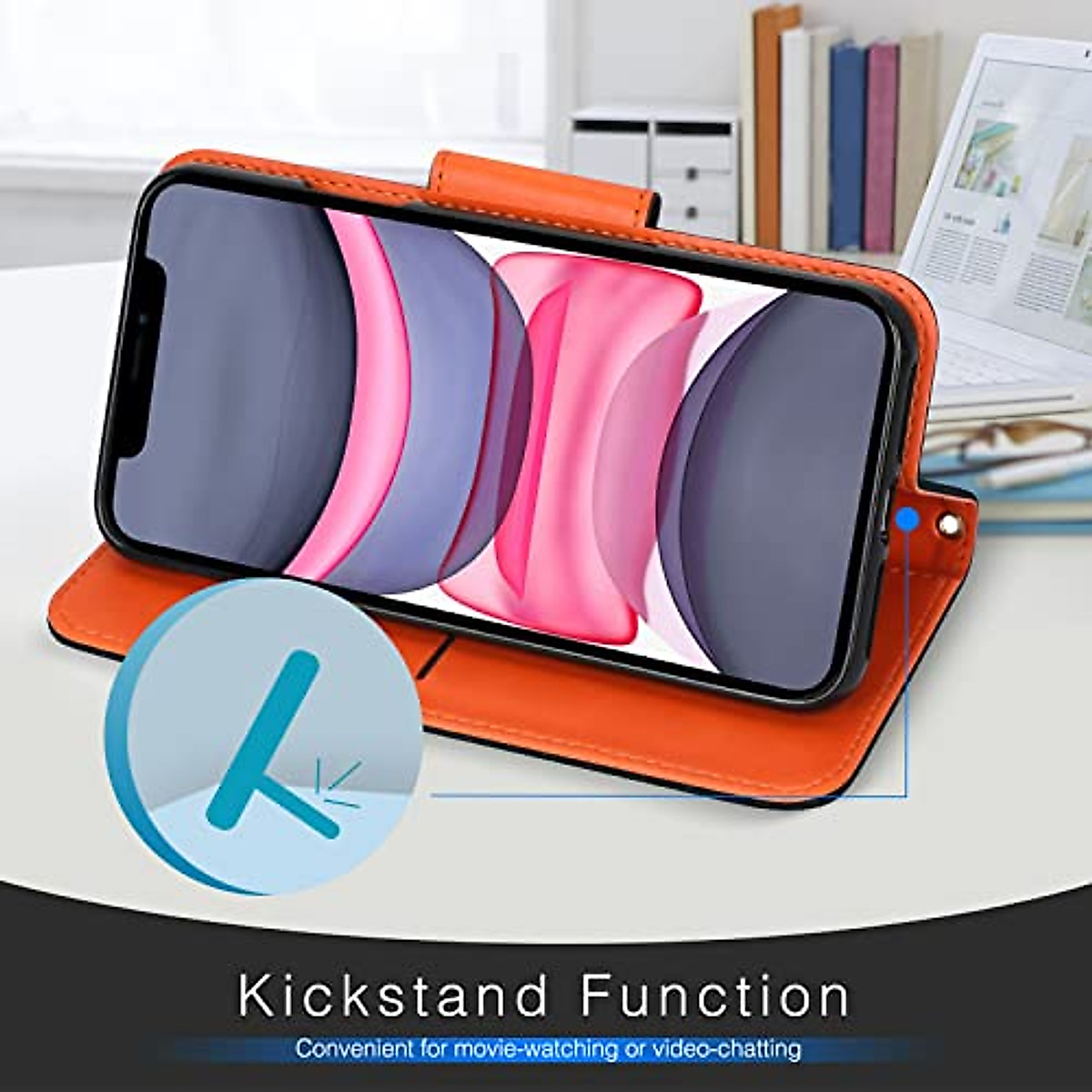 FYY Compatible with iPhone 11 Case, [Kickstand Feature] Luxury PU Leather Wallet Case Flip Folio Cover with [Card Slots] and [Note Pockets] Case for iPhone 11 6.1" Crocodile Black