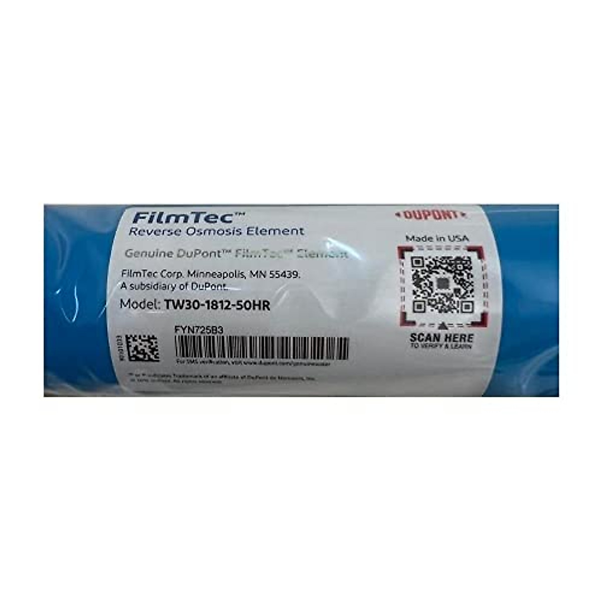 FilmTec, TW30-1812-50HR 50 gpd TFC High Rejection Membrane for Undersink Reverse Osmosis (RO) System (Replaces Model TW30-1812-50)