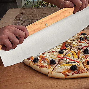 4 PCS Rectangle Pizza Stone Set, 15" Large Pizza Stone for Oven and Grill with Pizza Peel(OAK), Pizza Cutter & 10pcs Cooking Paper for Free, Baking Stone for Pizza, Bread