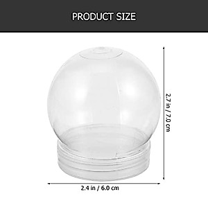 10pcs DIY Snow Globe Wedding Props Christmas Snow Globes Snow Globes for Cloche Bell Jar Glass Cover Preserved Flower Plastic Snow Globe Snow Globes for Adults Unique Child