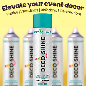 DecoShine Balloons Spray Shineon 600ml/20.28 oz Brightest Instant Shine Aerosol