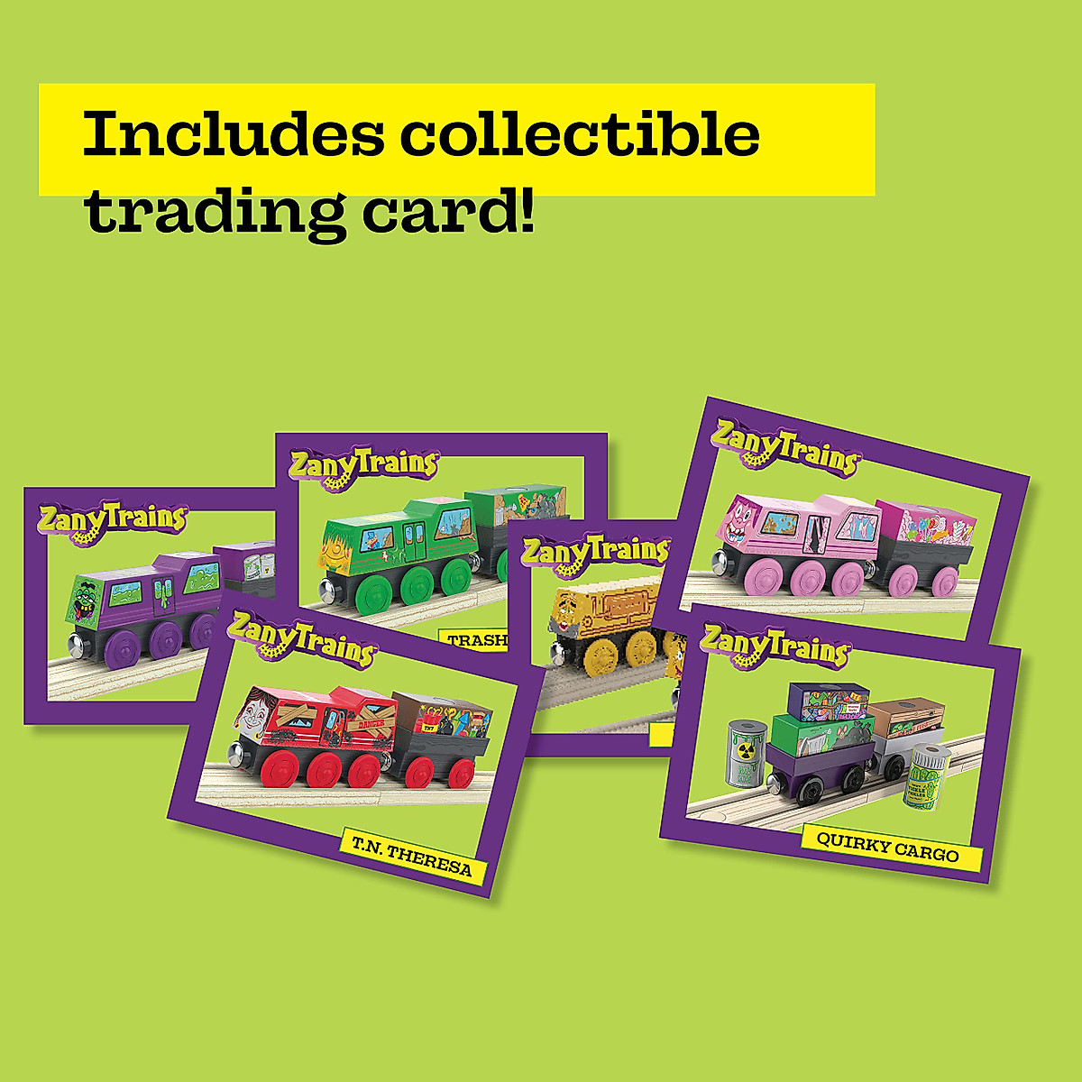 ZANY TRAINS Series 1 - Wooden Train Set with Cargo - Compatible with All Wooden Train Sets - Wooden Train Cars (T.N. Theresa)