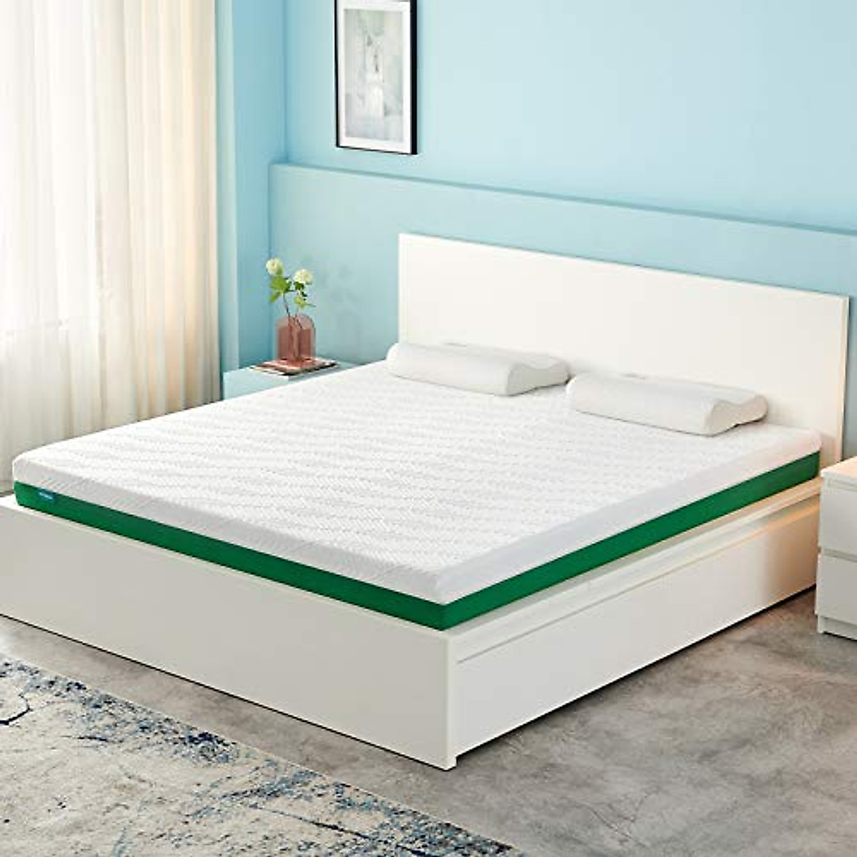 mintgreen Queen Mattress, 8 inch Gel Memory Foam Mattress with CertiPUR-US Certified Foam Bed Mattress in a Box for Sleep Cooler & Pressure Relief, Queen Size Mattress