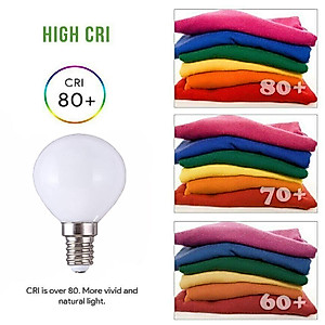 Lxcom Lighting G45 LED Bulb 5W Globe Vanity Light Bulb E14 Candelabra Base 50W Equivalent Warm White 3000K LED Round Light Bulb 500LM for Makeup Mirror Bathroom Home Lighting, 6 Pack