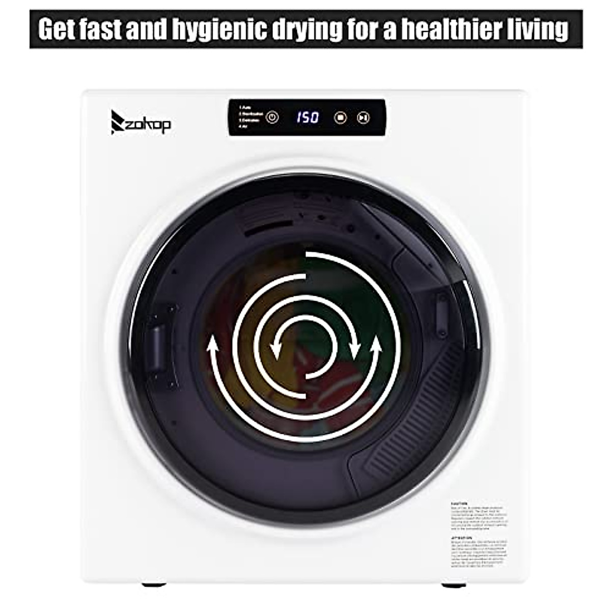Compact Laundry Dryer, 110V 1300W 3.5 Cuft Electric Compact Portable Clothes Laundry Dryer with Stainless Steel Tub LCD Screen Household Dryer 5kg Drum Dryer 3 Pieces of Filter Cotton