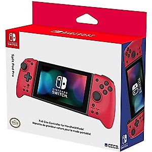 Hori Nintendo Switch Split Pad Pro (Red) Ergonomic Controller for Handheld Mode - Officially Licensed By Nintendo