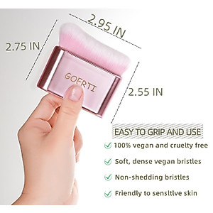 Self Tanner Brush - Kabuki Brush for Body, High Density Professional Face Body Kabuki, Powder, Foundation, Bronze, Shimmer, Self Tanner Brush for Blending Liquid Cream Tanning Mousse Applicator