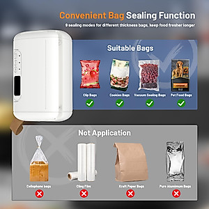 Mini Vacuum Sealer, Electric Mason Jar Vacuum Sealer Kit, 10 in 1 Mini Bag Sealer with Cutter, Vacuum Sealer Machine for Wide and Regular Mouth Marson Jar, Plastic Bags, Dry/Moist Food - White