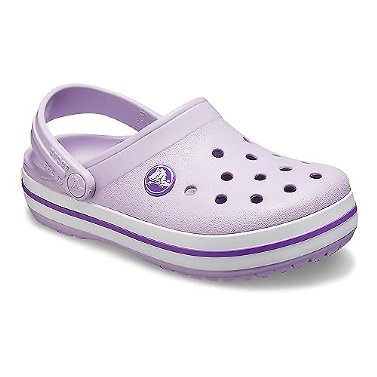 Crocs Unisex-Child Crocband Clogs (Little Kid/Big Kid), Lavender/Neon Purple, 2 Little Kid