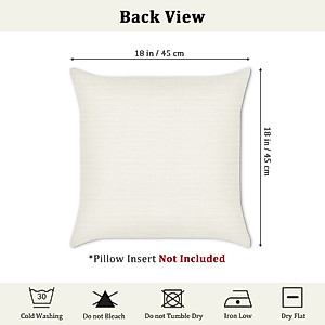 Bonhause Green Leaves Fern Throw Pillow Covers 18x18 Set of 4 Spring Summer Botanical Foliage Decorative Throw Pillow Cases Linen for Sofa Garden Couch Home Decor