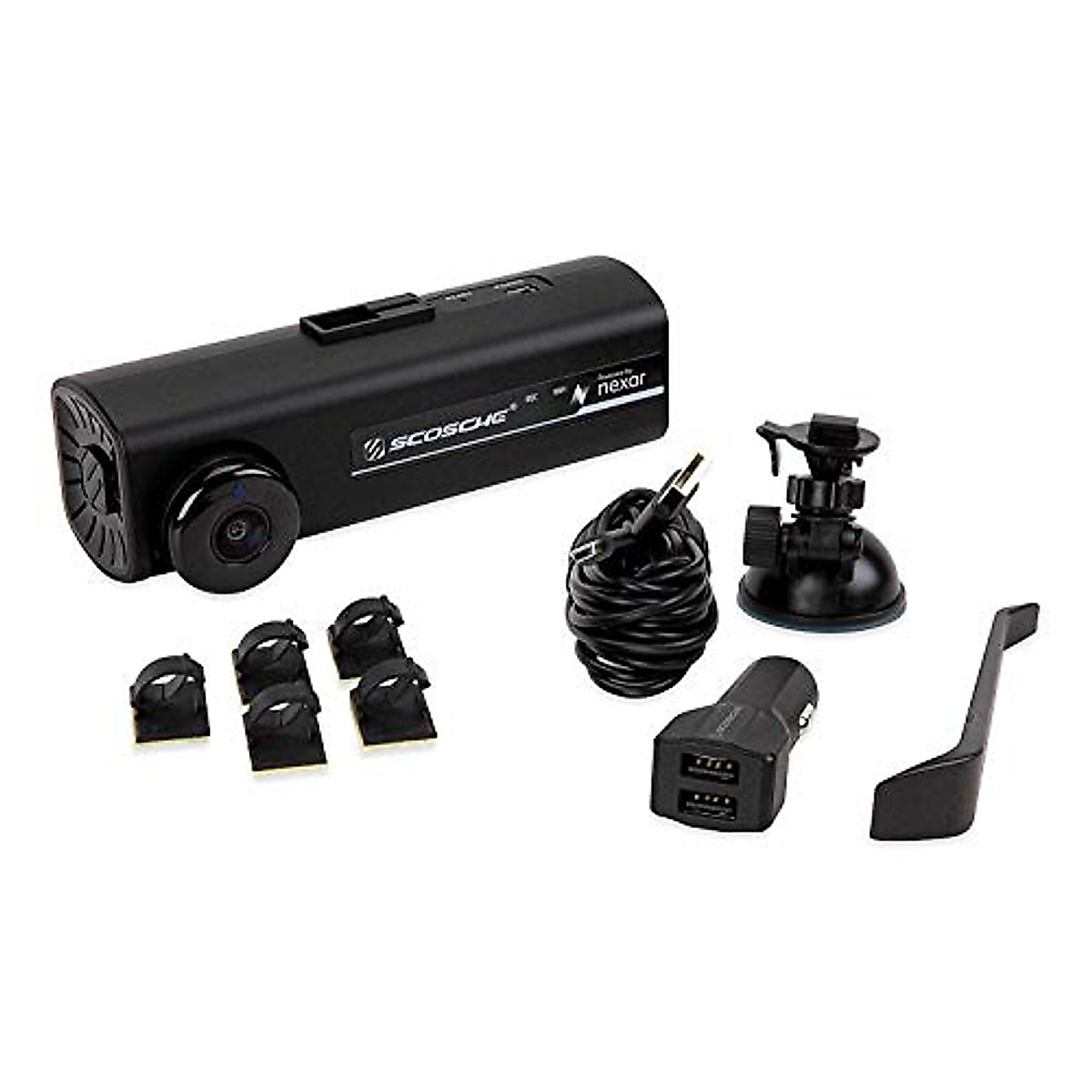 Scosche NEXC2128-XCES0 Full HD Two-Way Smart Dash Cam Powered by Nexar with Suction Cup and 128GB Memory