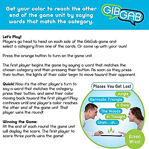 Fat Brain Toys GibGab - Fast-Paced Trivia Party Game for Kids & Adults, 2 Players
