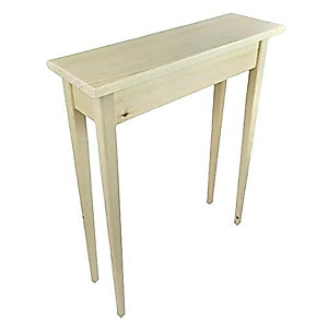 24" Unfinished Pine Narrow Tapered Leg Console Sofa Table
