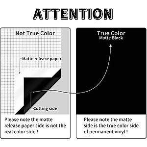 Permanent Vinyl Roll - 12" x70 Ft-Matte Black Self Adhesive Vinyl Roll for Silhouette Cameo, Decor Sticker, Cutting Machine, Craft Cutter Machine, Home Decal