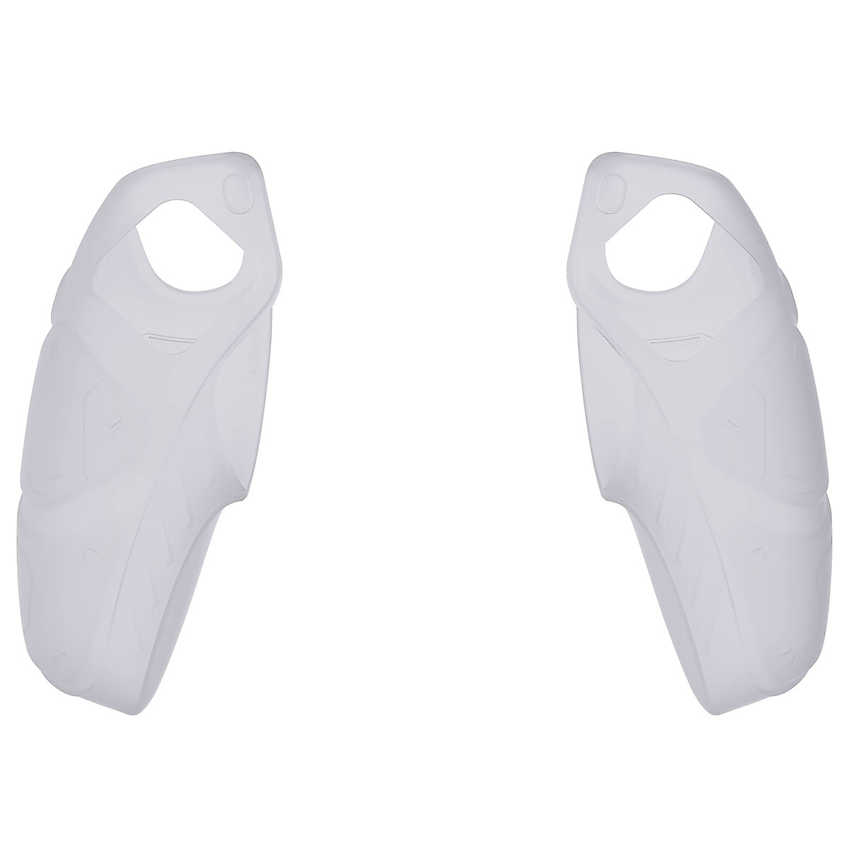 PlayVital Mecha Edition Clear White Ergonomic Soft Controller Silicone Case Grips for ps5, Rubber Protector Skins with Thumbstick Caps for ps5 Controller - Compatible with Charging Station