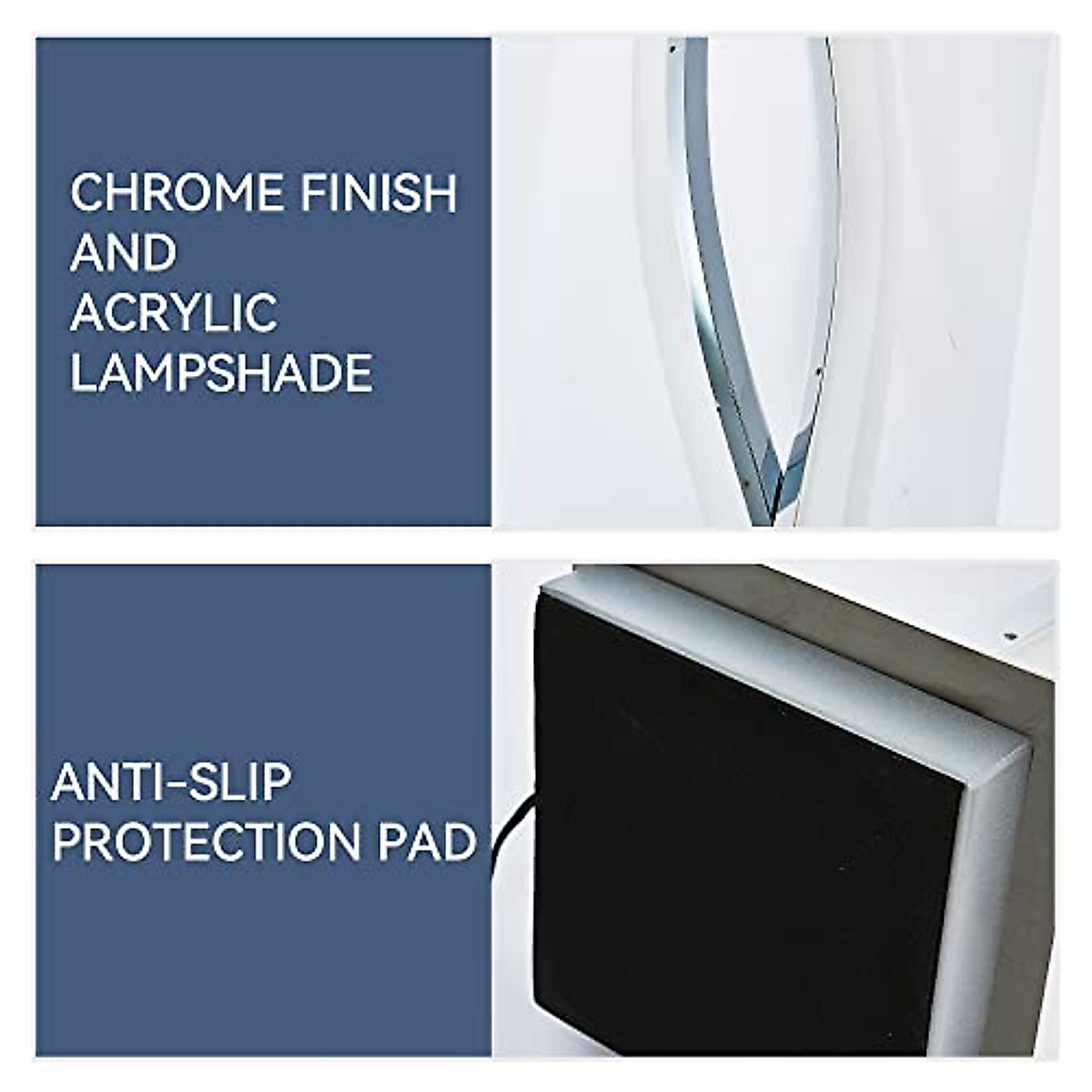 KARMIQI Dimmable LED Table Lamp Modern, Touch Control Desk Lamp, Arc Minimalist Contemporary Bedside Lamps for Bedroom Reading Living Room