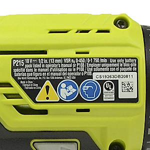Ryobi P215 18V One+ 1/2-in Drill Driver (Bare tool) (Renewed)