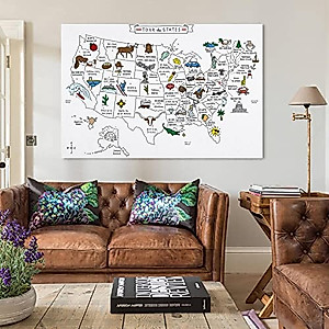 Tour The States Poster, Map USA America Poster, USA Map United States of America Travel Wall Art Dec Canvas Art Poster And Wall Art Picture Print Modern Family Bedroom Decor Posters 24x36inch(60x90cm)